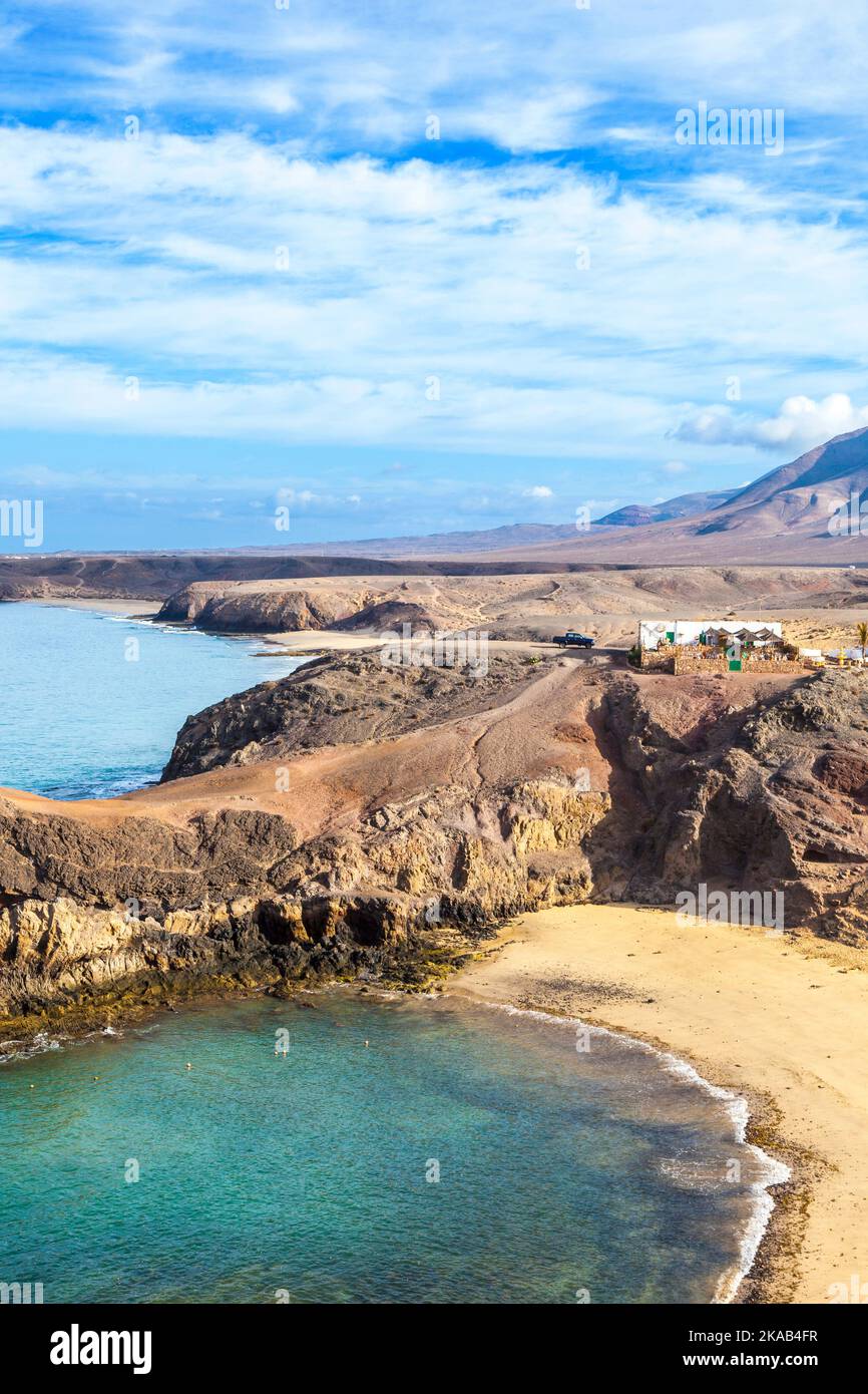 Playa de Papagayo (Parrot's beach) on Lanzarote, Canary islands, Spain ...