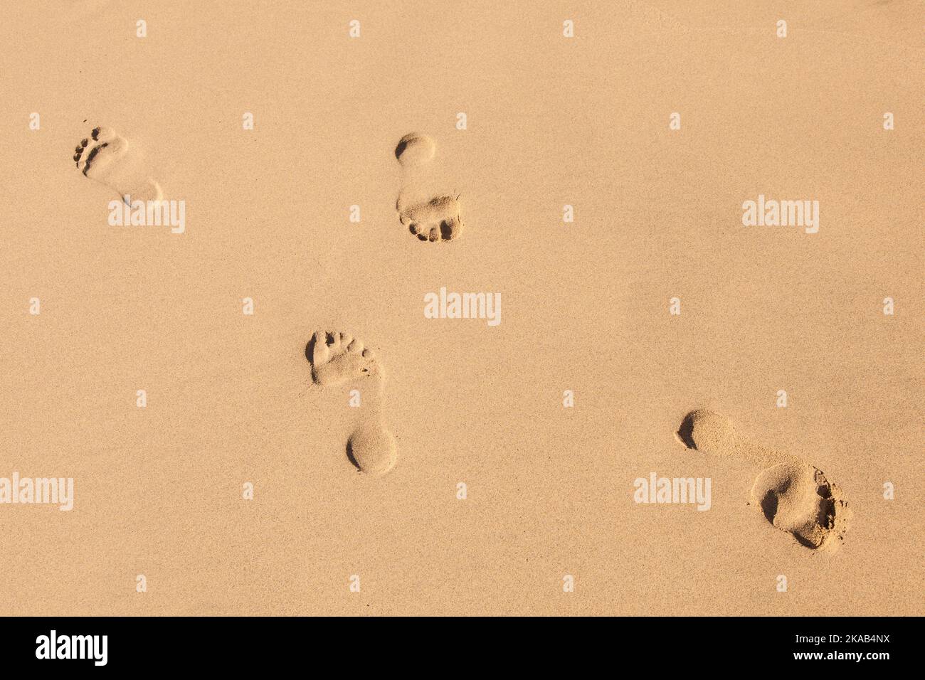 human footsteps at the clean sandy beach Stock Photo - Alamy