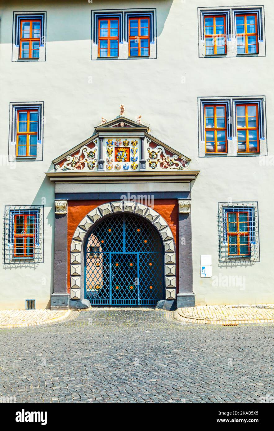 decorated facade and gate of the anna amalia library Stock Photo - Alamy