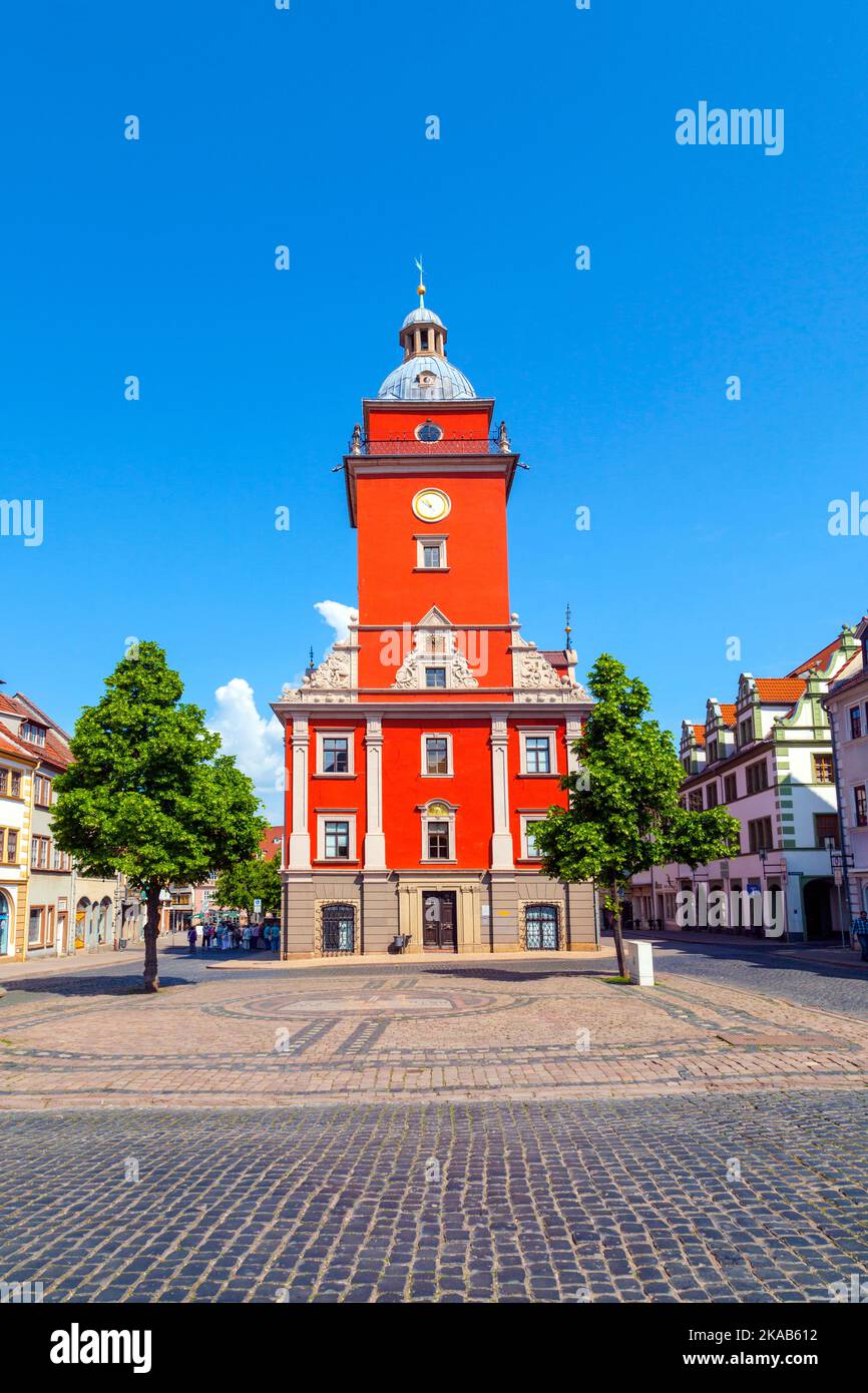 Gotha - central market with historic town hall Stock Photo - Alamy
