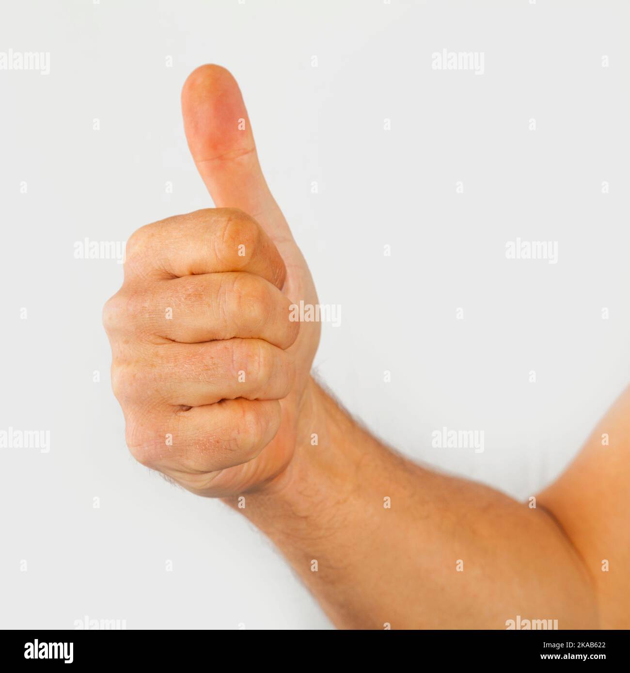 thumbs up sign isolated on white Stock Photo - Alamy