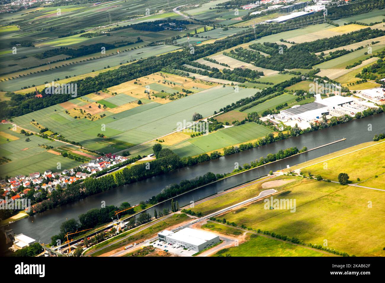 aerial landscape view with river Main in Germany Stock Photo - Alamy