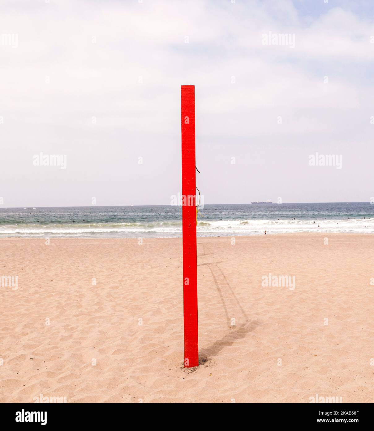 volleyball post at the beach in blue Stock Photo - Alamy