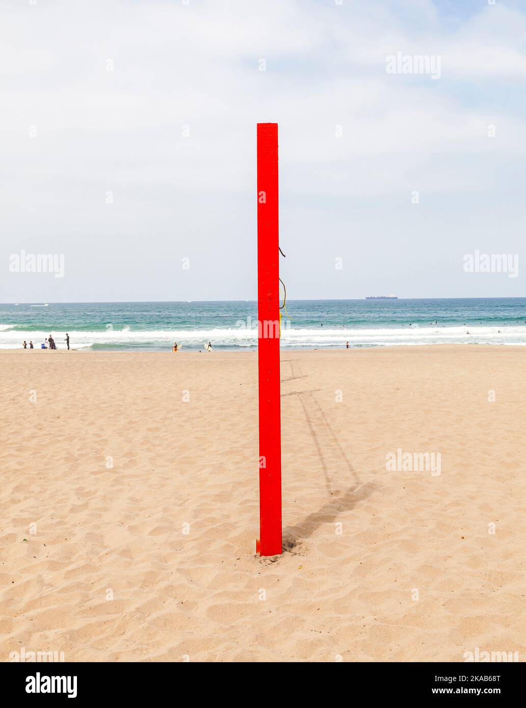 volleyball post at the beach in blue Stock Photo - Alamy
