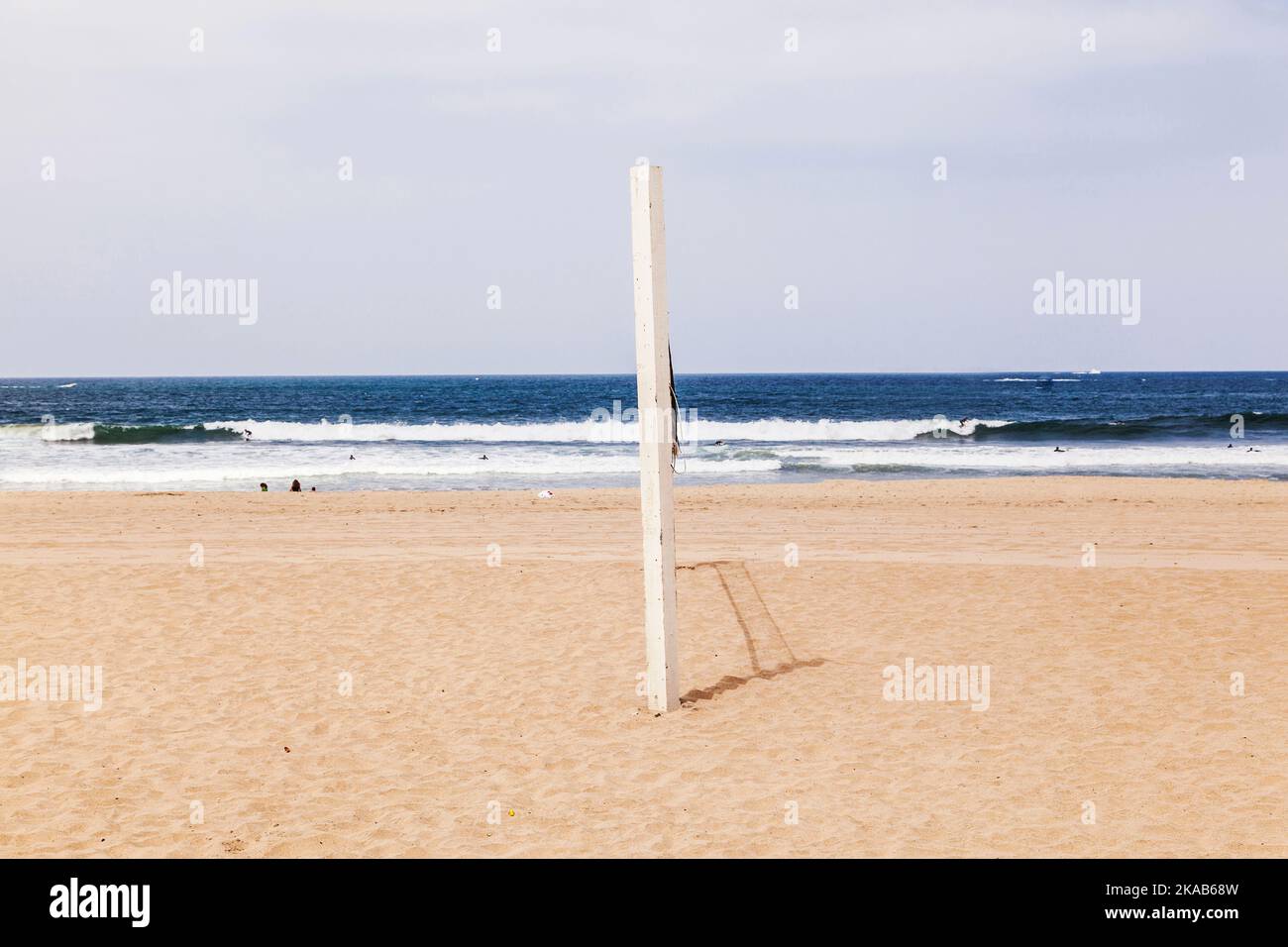 volleyball post at the beach in blue Stock Photo - Alamy