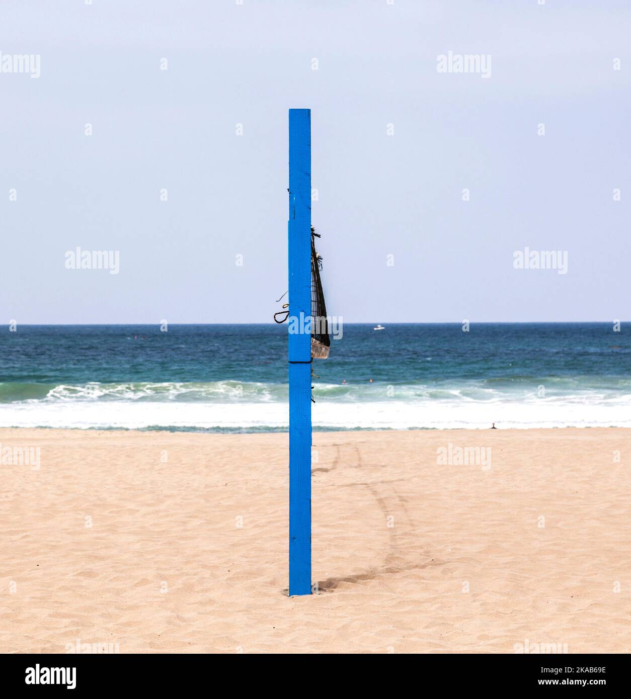 volleyball post at the beach in blue Stock Photo - Alamy