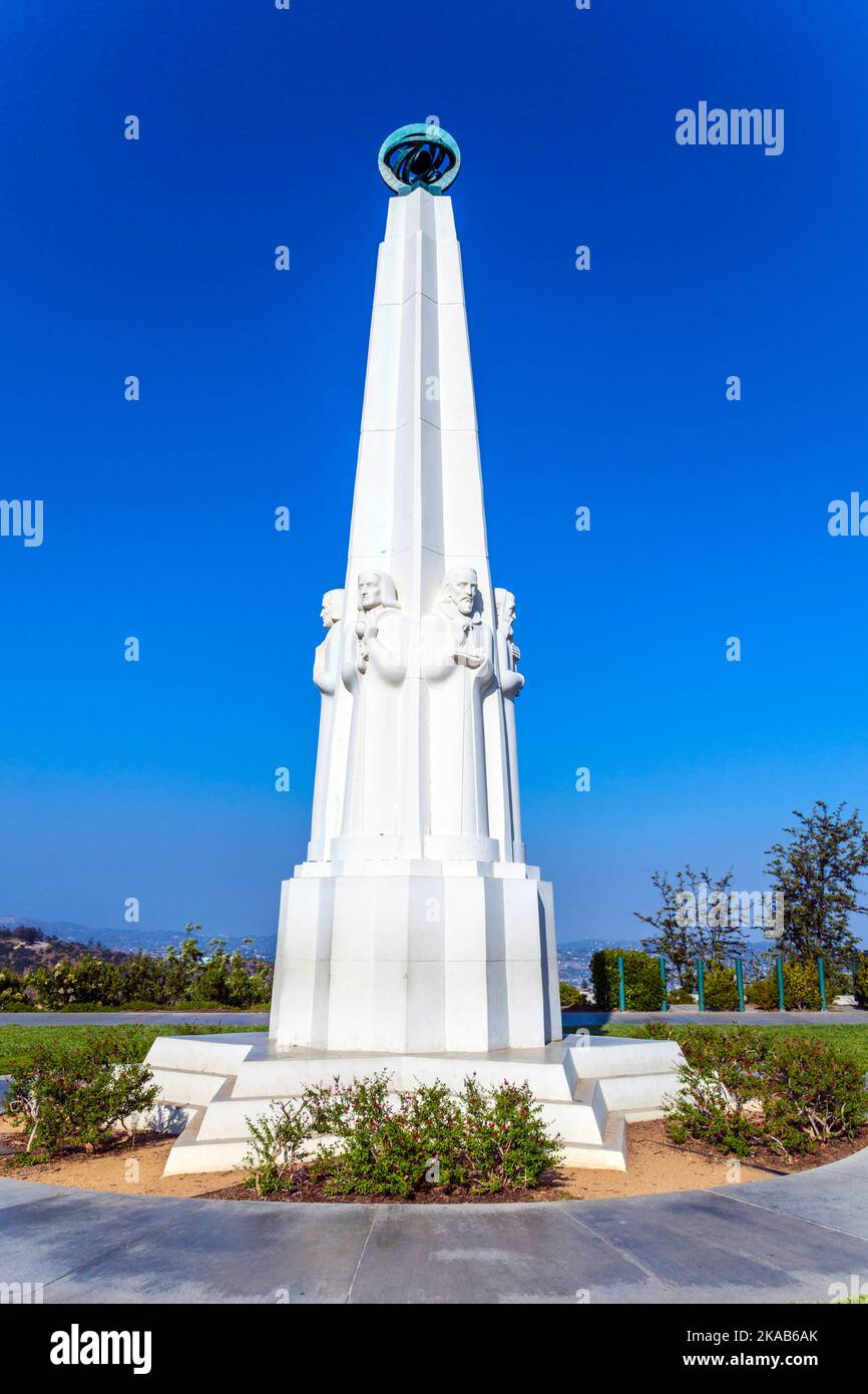 Astronomers monument at the Griffith Observatory in Los Angeles ...