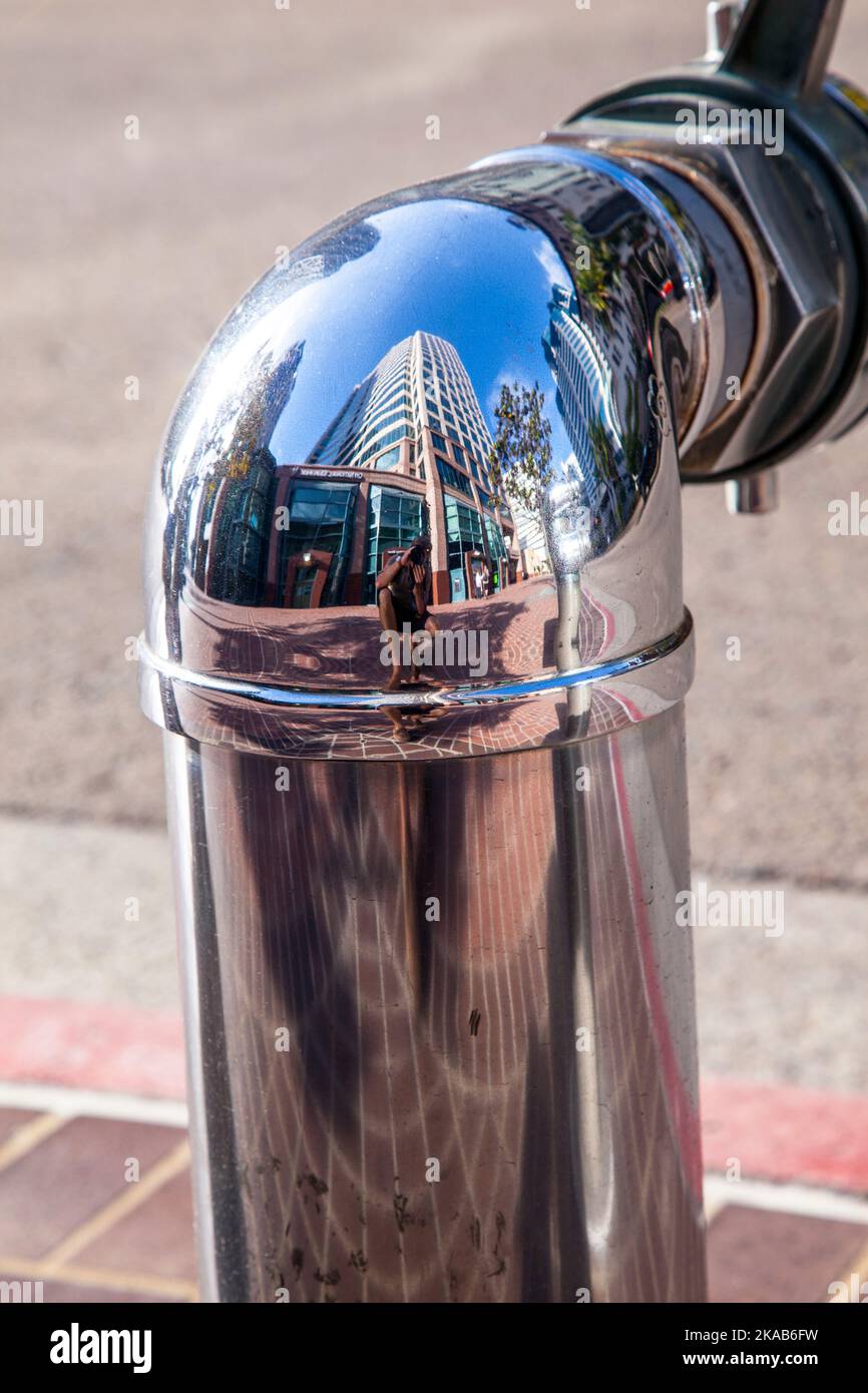 chrome fire hydrant downtown San Diego Stock Photo - Alamy