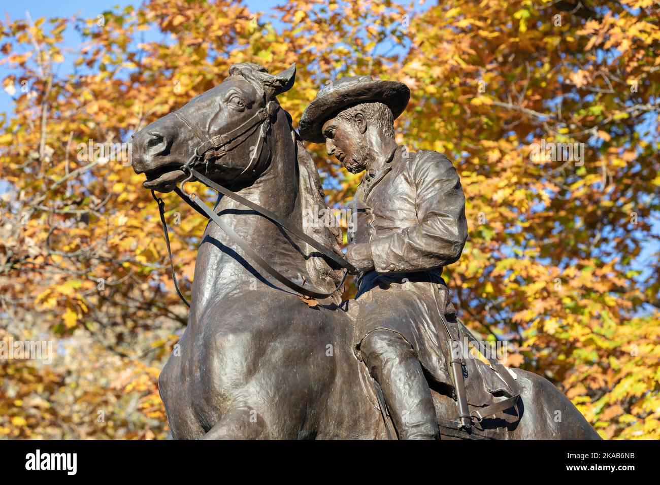 Statue in Crapo Park in Burlington, Iowa of Union Army General John ...