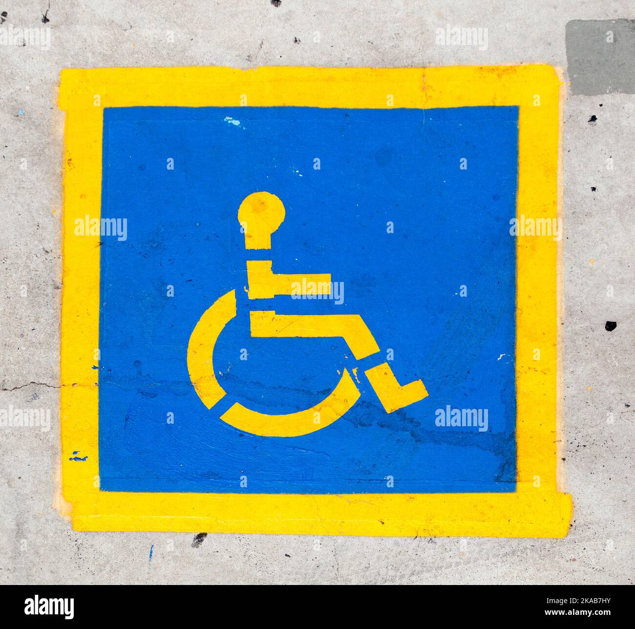 Handicapped symbol on parking space Stock Photo - Alamy