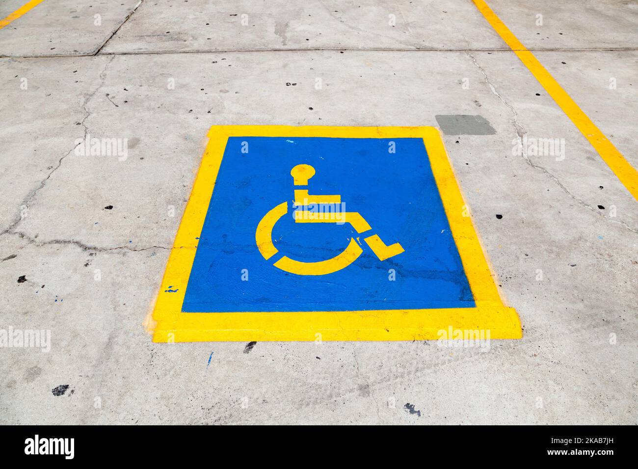 Handicapped symbol on parking space Stock Photo - Alamy