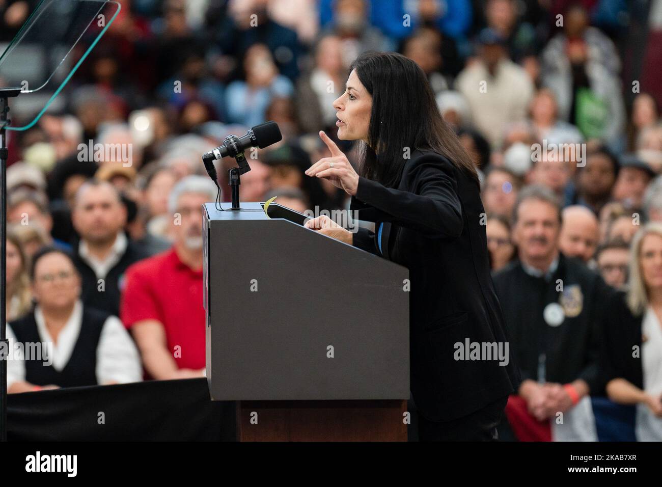 Michigan Attorney General Dana Nessel speaks during the Get Out the ...
