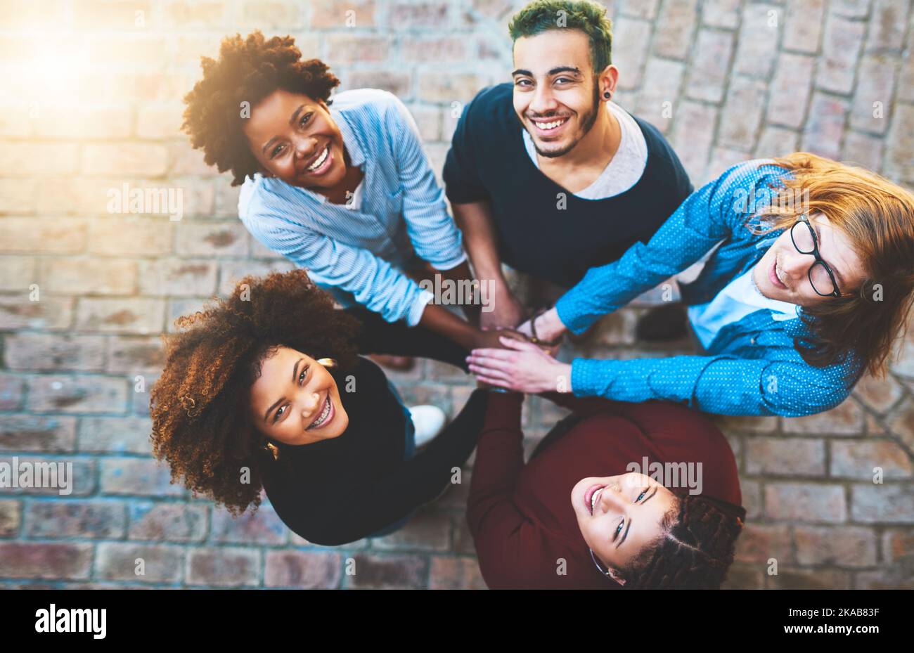 Well achieve our dreams together. High angle portrait of a diverse ...