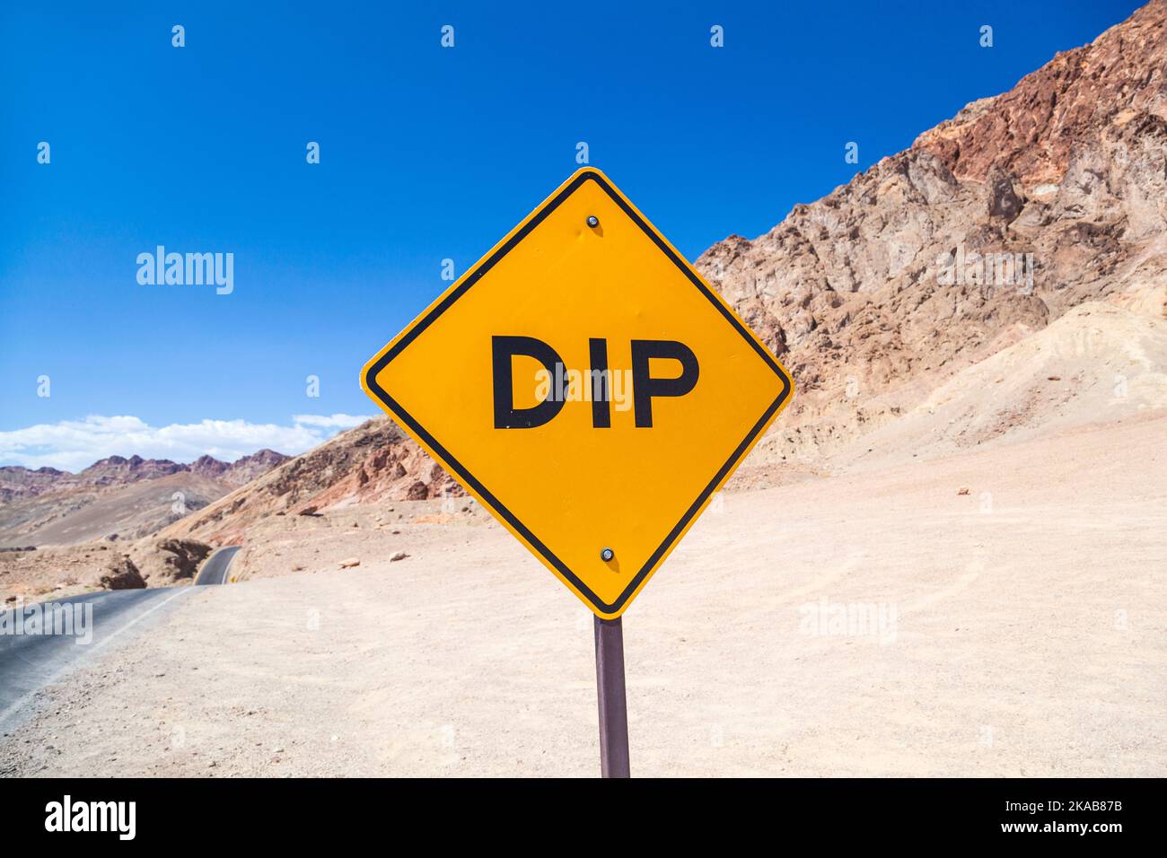 Highway warning sign dip hi-res stock photography and images - Alamy