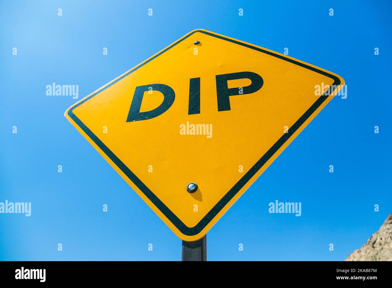 Highway warning sign dip hi-res stock photography and images - Alamy