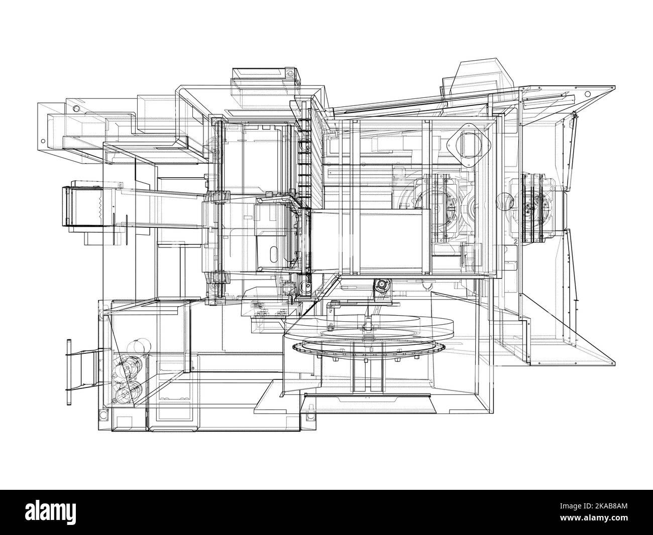 Metalworking CNC milling machine. Vector Stock Vector Image & Art - Alamy
