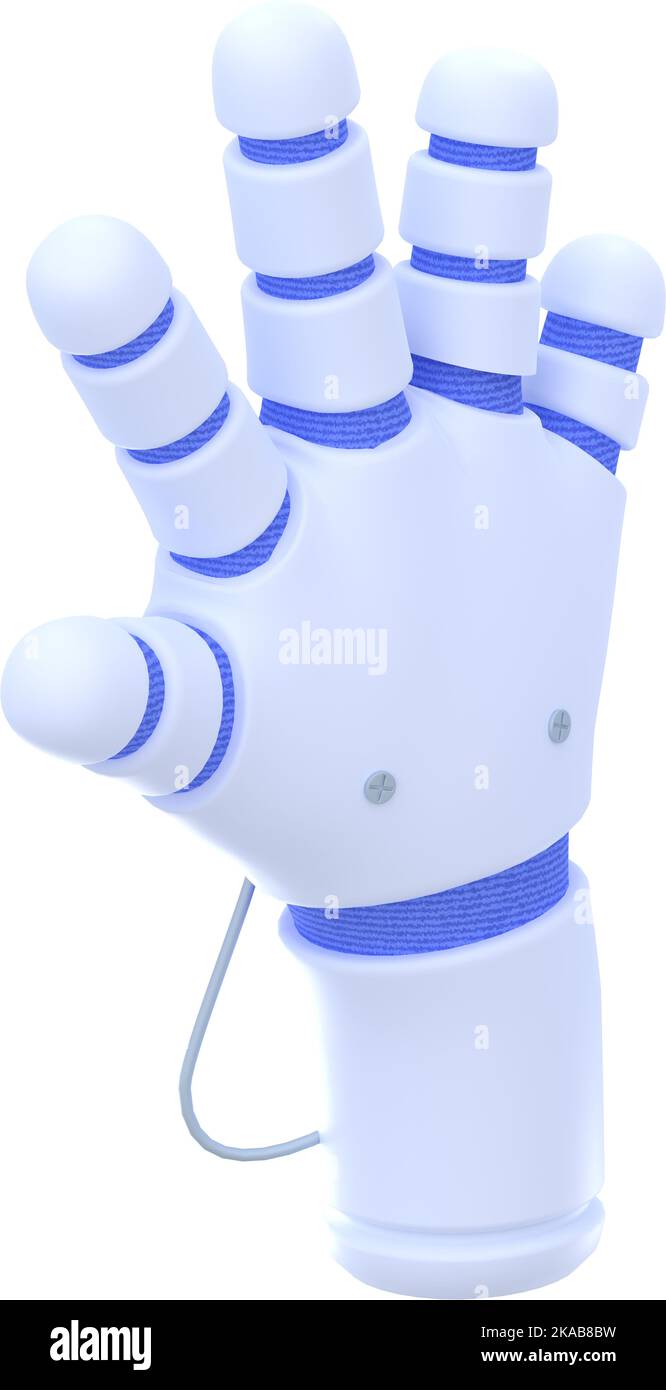 Robot hand 3d render, open chatbot palm, greeting or hello gesture and ...
