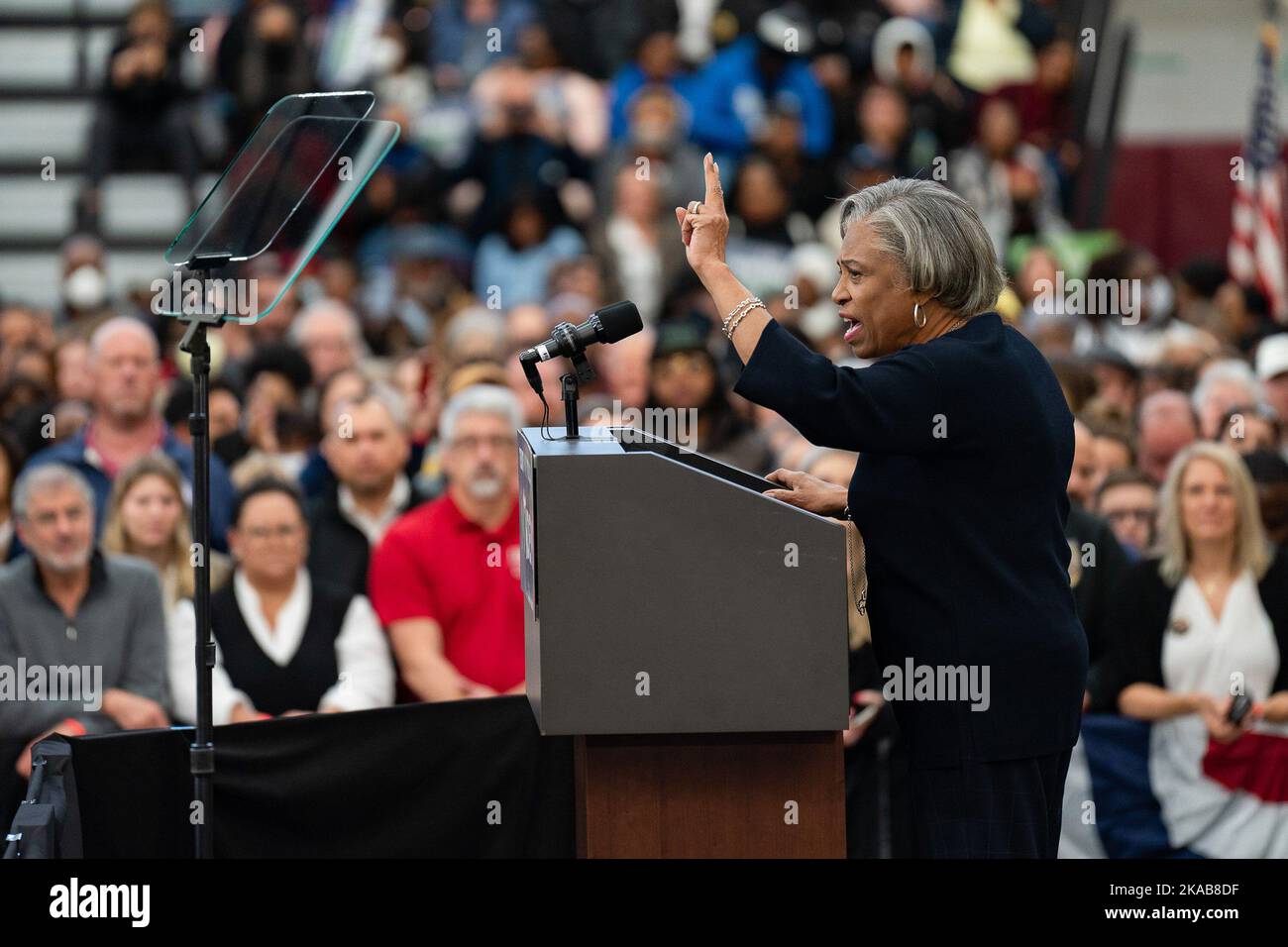 Congresswoman Brenda Lawrence speaks during the Get Out the Vote Rally ...