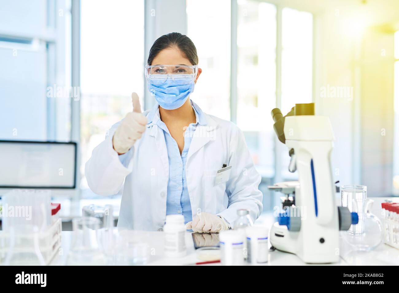 Committed to improving the world through science. Portrait of a young ...