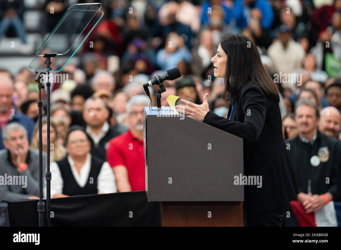 Michigan Attorney General Dana Nessel speaks during the Get Out the ...