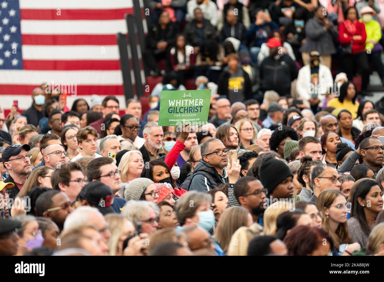 Supporters attend the Get Out the Vote Rally in Detroit. Michigan ...