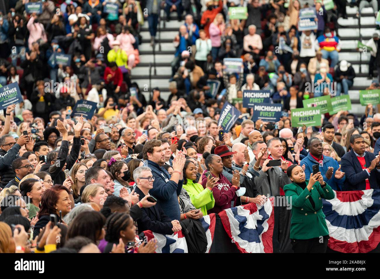 Supporters attend the Get Out the Vote Rally in Detroit. Michigan ...