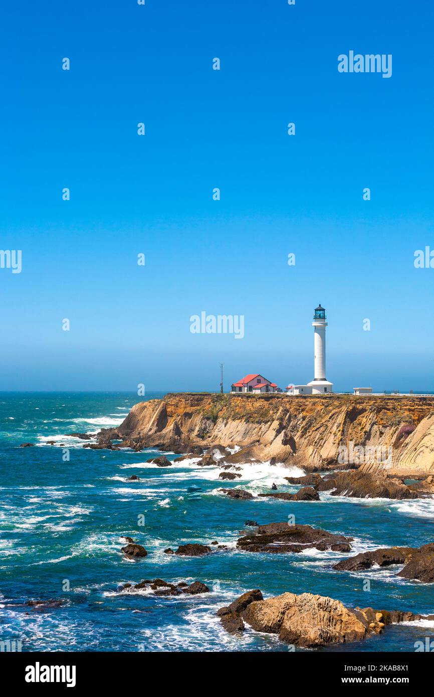 famous Point Arena Lighthouse in California Stock Photo - Alamy