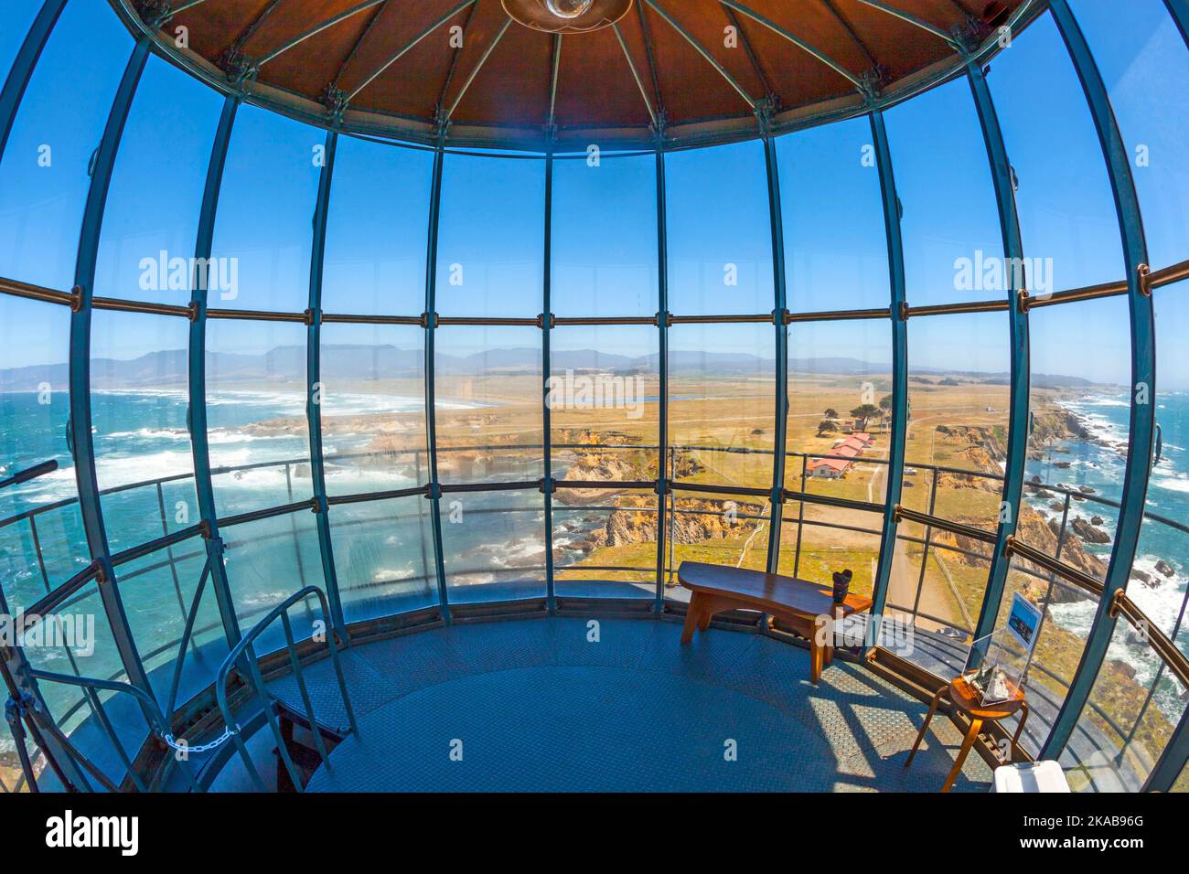 famous Point Arena Lighthouse in California from the top Stock Photo ...