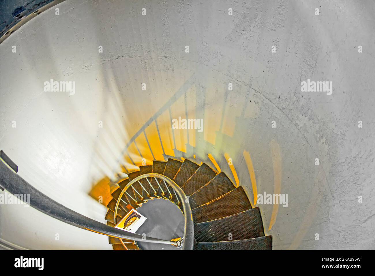 historic staircase inside famous Point Arena Lighthouse in California ...