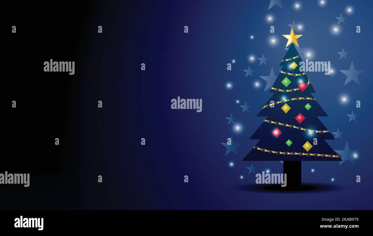 Christmas Tree on blue background Stock Vector Image & Art - Alamy
