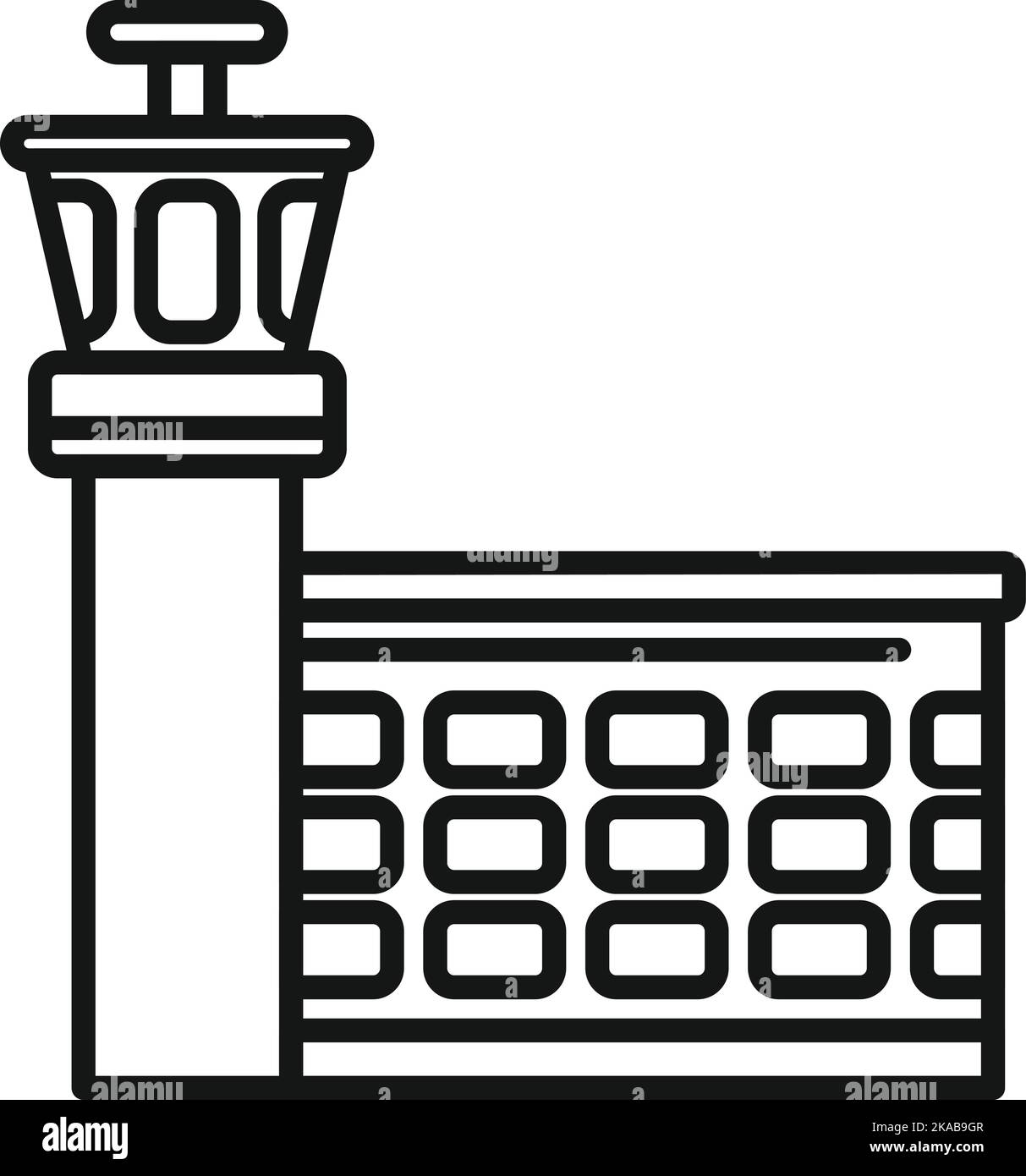 Airport tower icon outline vector. Ground support. Boarding flight ...