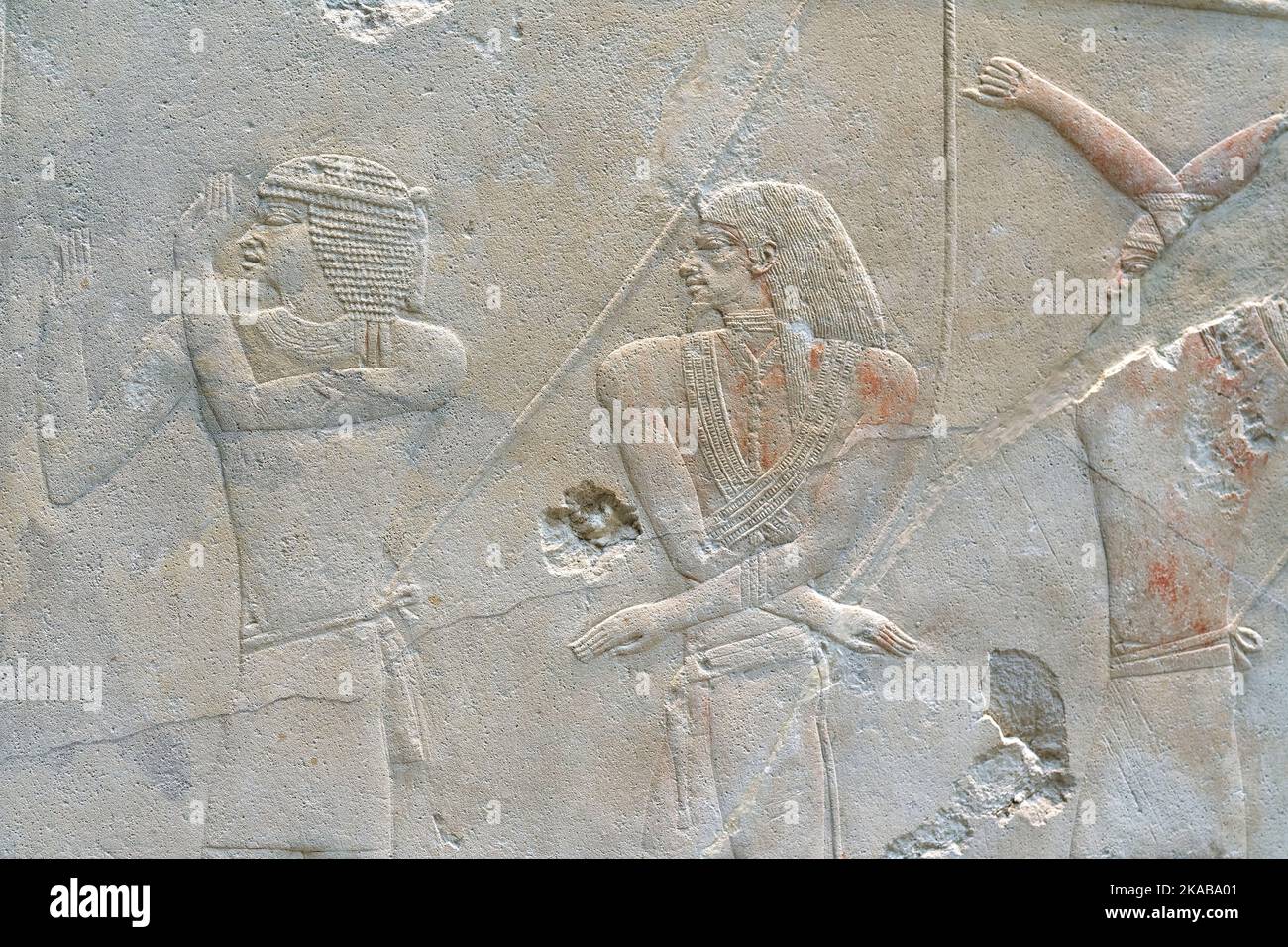 ancient Egyptian relief made of limestone from the old empire, 5th ...