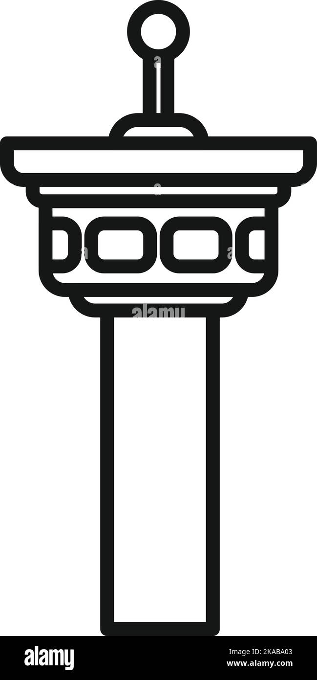 Aiport plane tower icon outline vector. Ground support. Cargo aviation ...