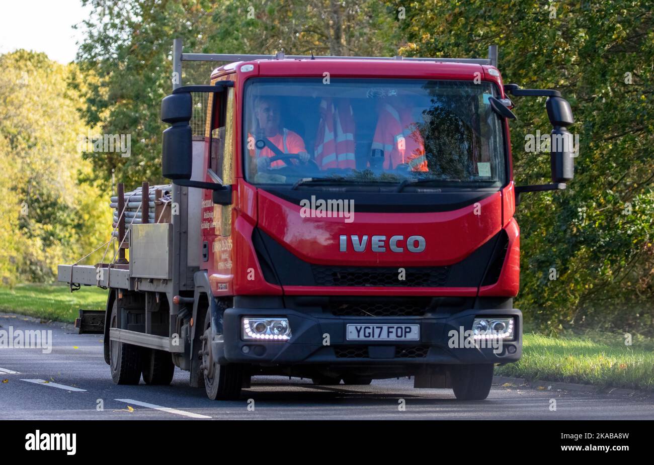 Red 2017 Iveco 75E lorry Stock Photo - Alamy