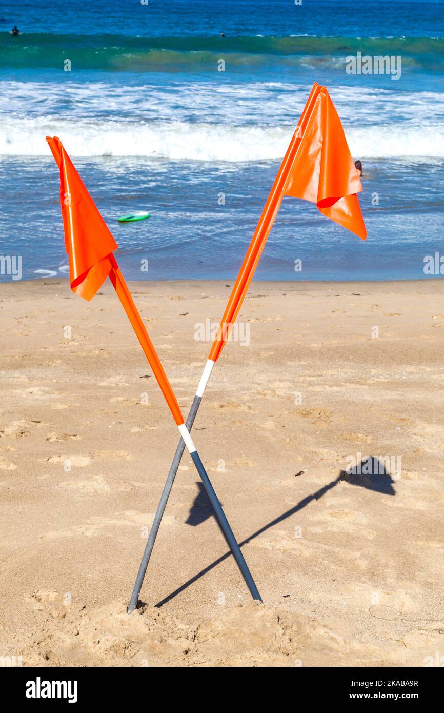 forbidden sign at beautiful Hermosa Beach in California Stock Photo - Alamy