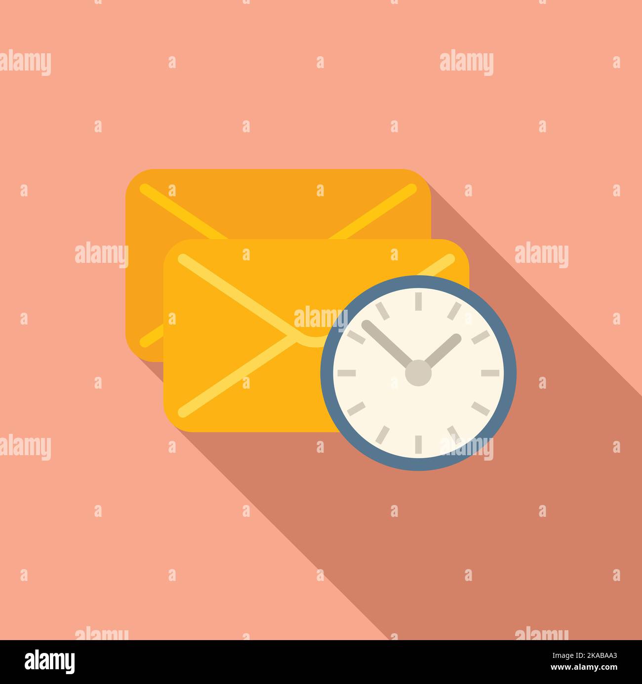 Mail time send icon flat vector. Clock project. Task control Stock ...