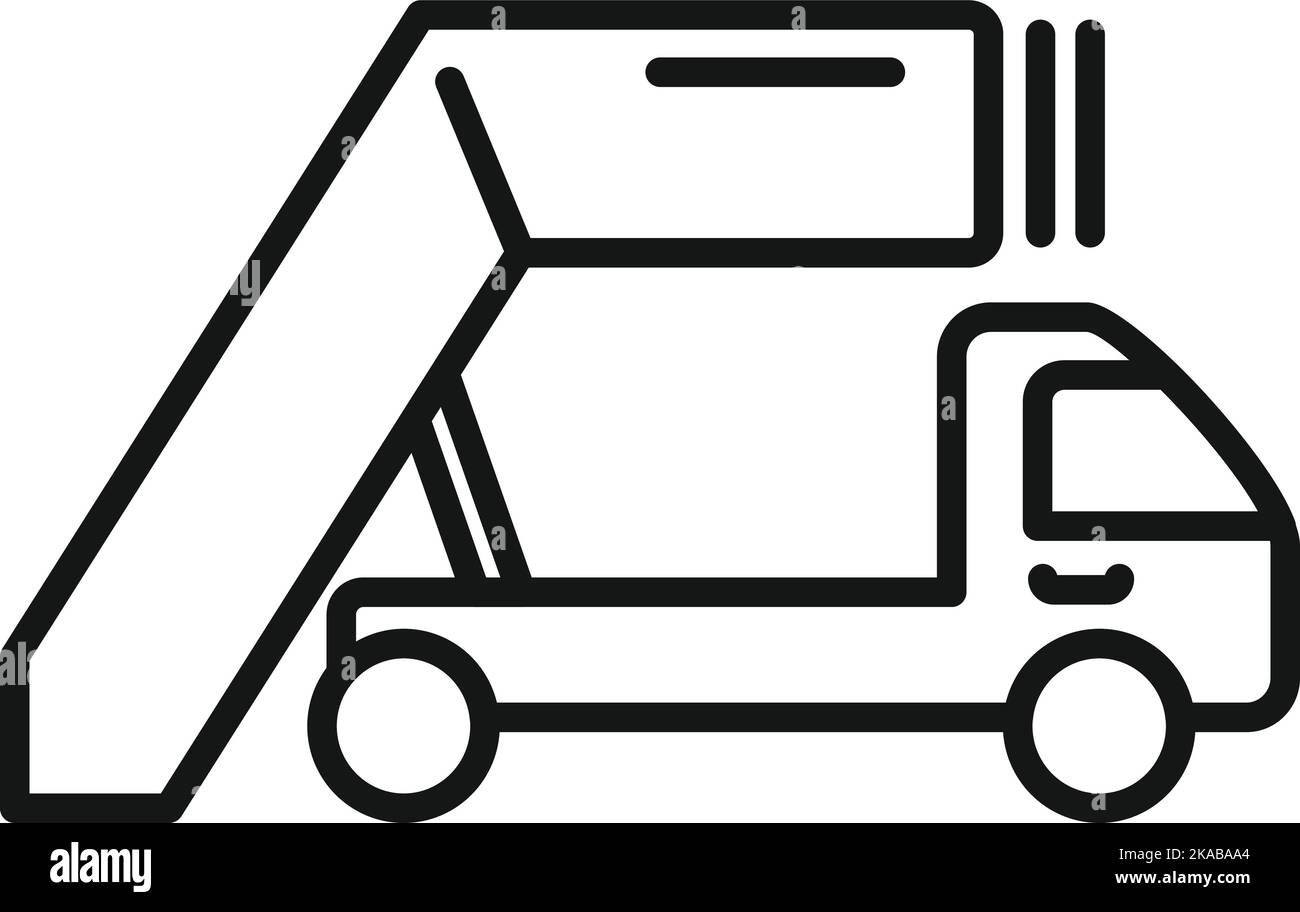 Airport ground support icon outline vector. Truck equipment. Runway bus ...