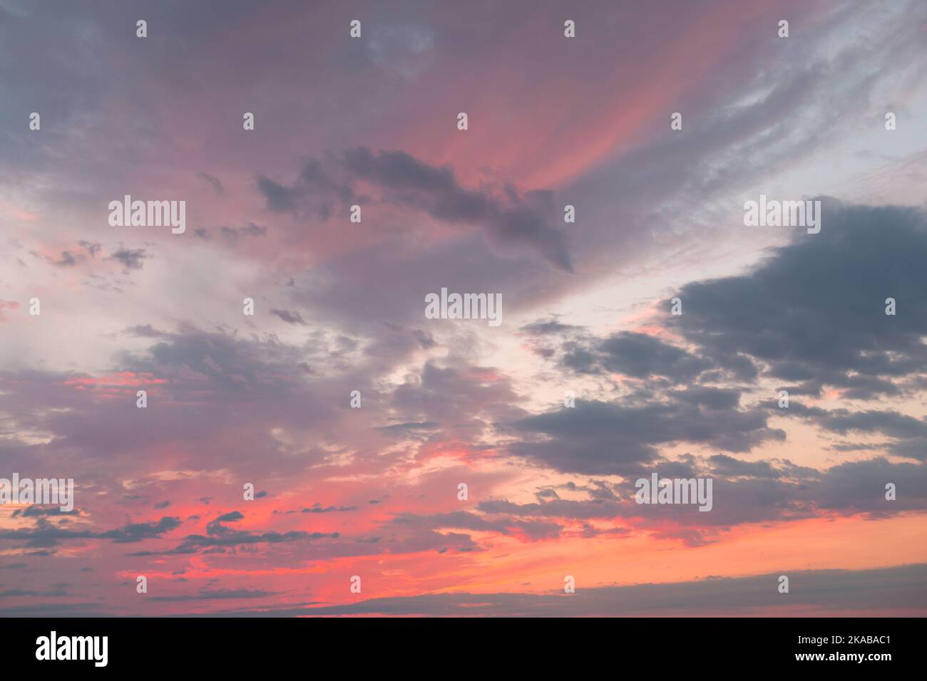 Pink Sunset Sky with Different Clouds Stock Photo - Alamy