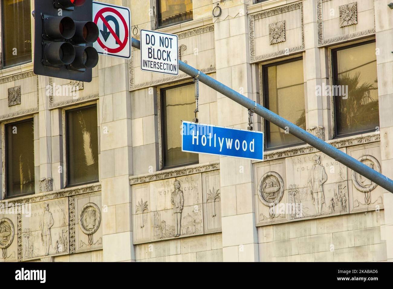 street sign Hollywood Boulevard in Hollywood, Los Angeles Stock Photo ...