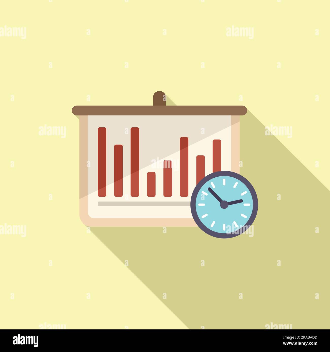 Banner timer icon flat vector. Clock project. Task control Stock Vector ...