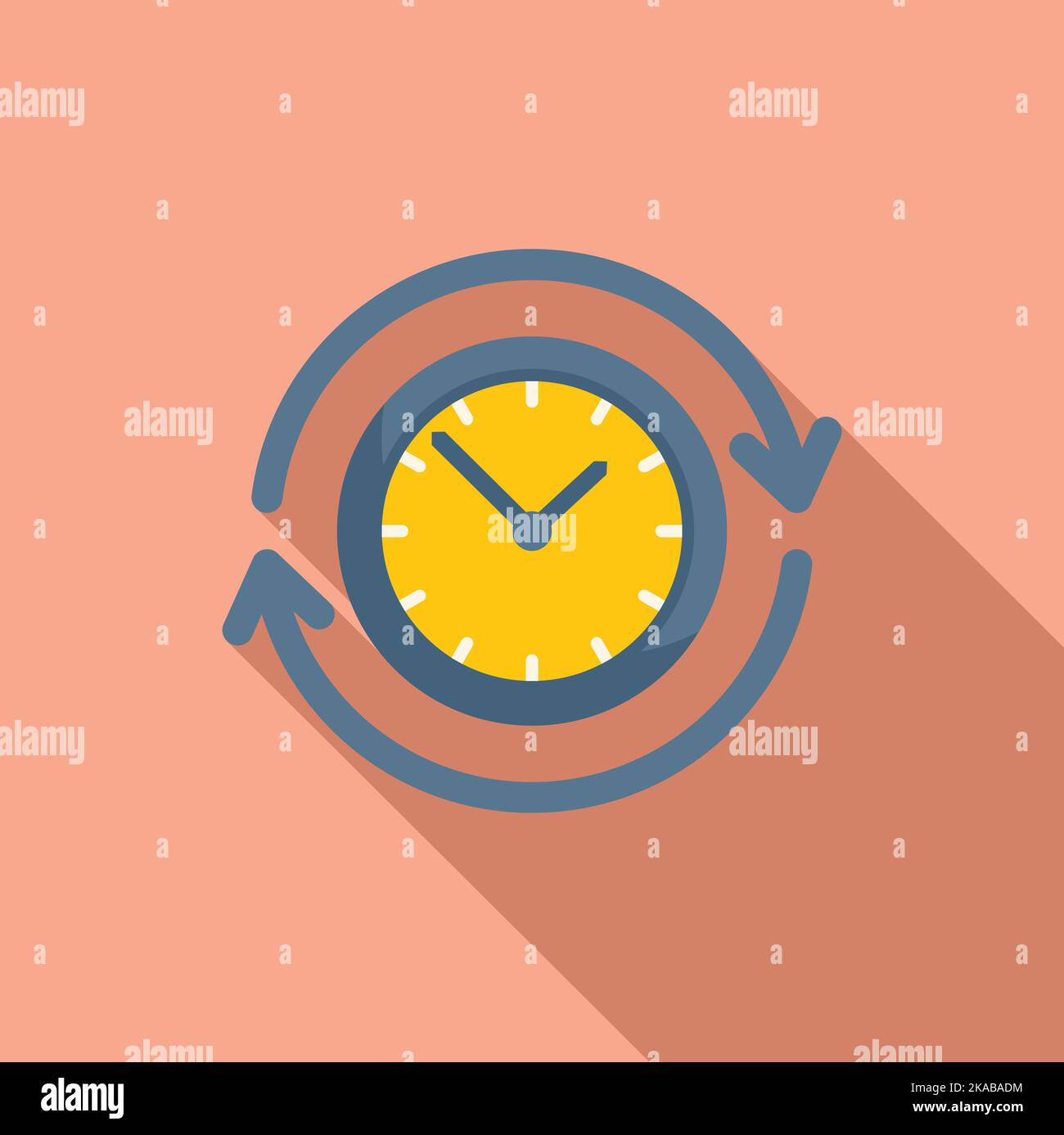 Time control icon flat vector. Project clock. Timer manager Stock ...