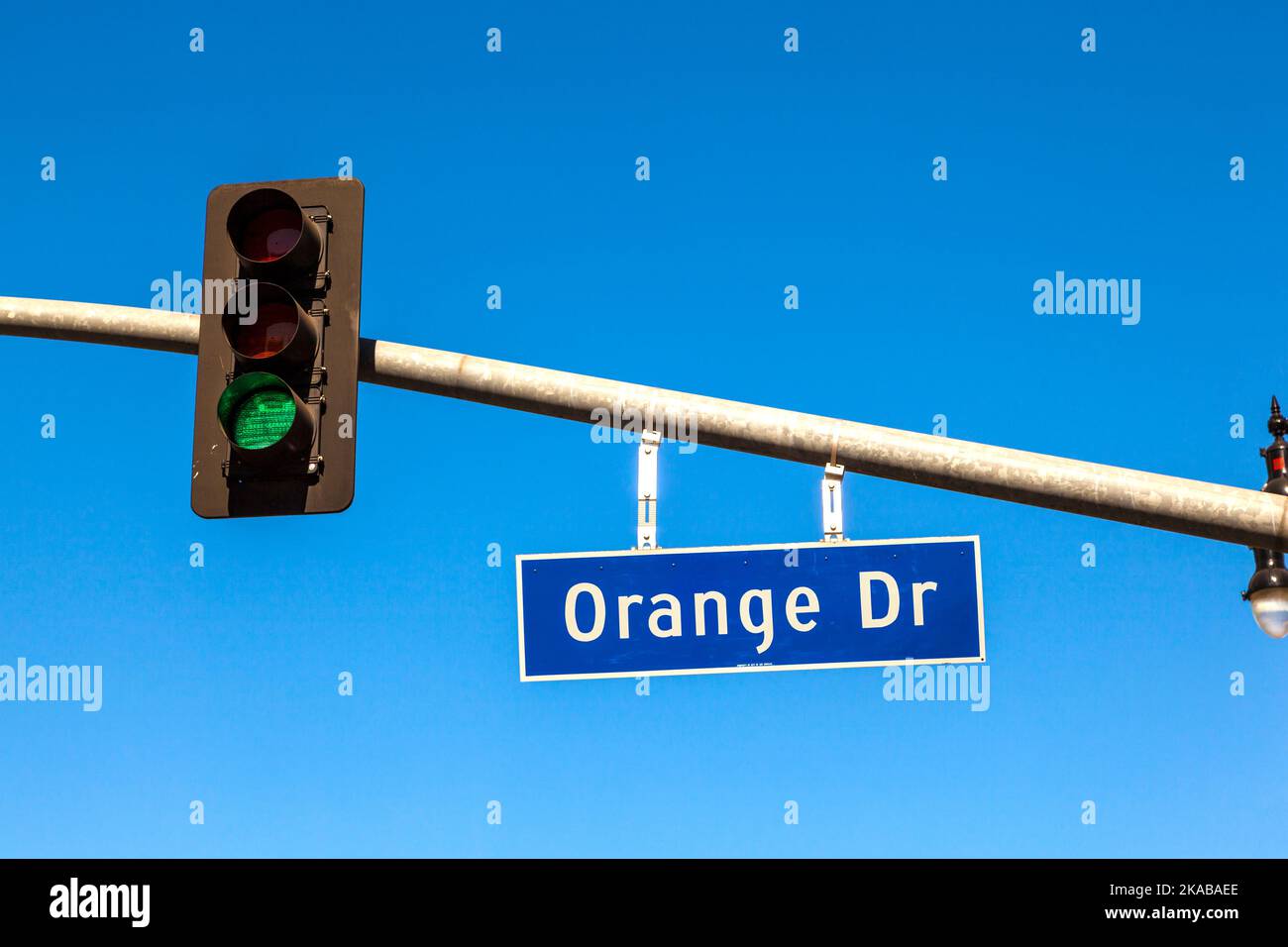 Hollywood orange street sign hi-res stock photography and images - Alamy