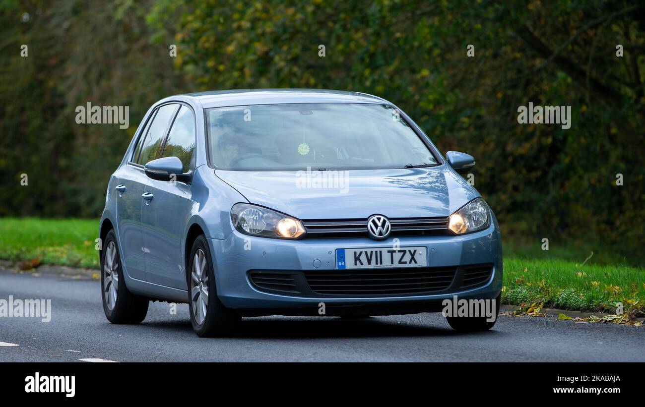 2011 1968 cc blue Volkswagen Golf car Stock Photo - Alamy