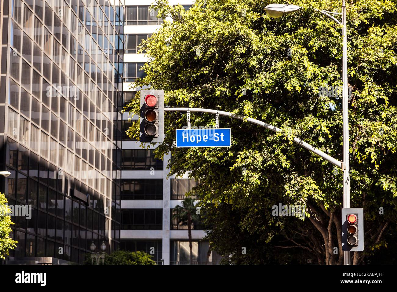 street sign Hope street downtown Los Angeles Stock Photo - Alamy