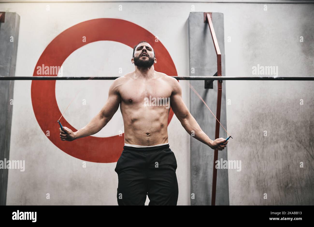 Exercise young man gym jump hi-res stock photography and images - Alamy
