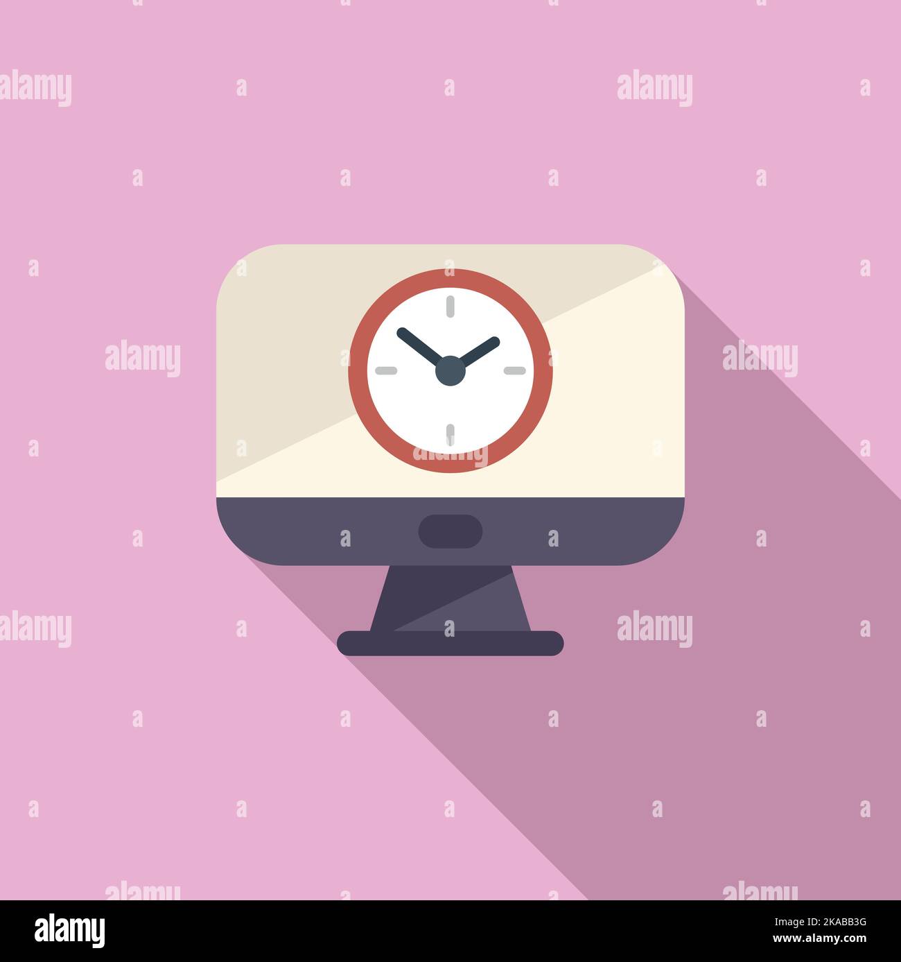Monitor clock icon flat vector. Work project. Task timer Stock Vector ...