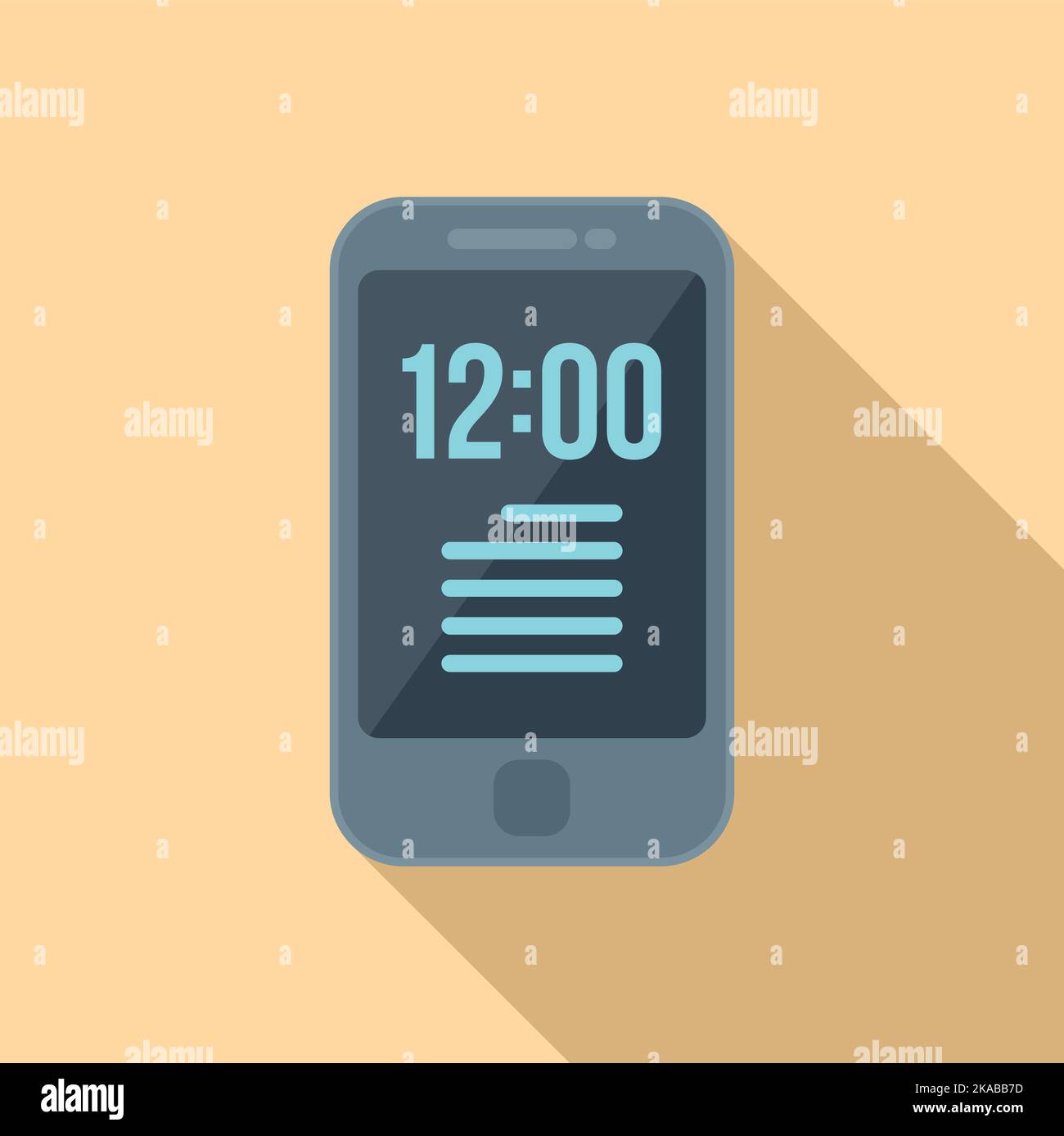 Phone time icon flat vector. Work control. Schedule team Stock Vector ...