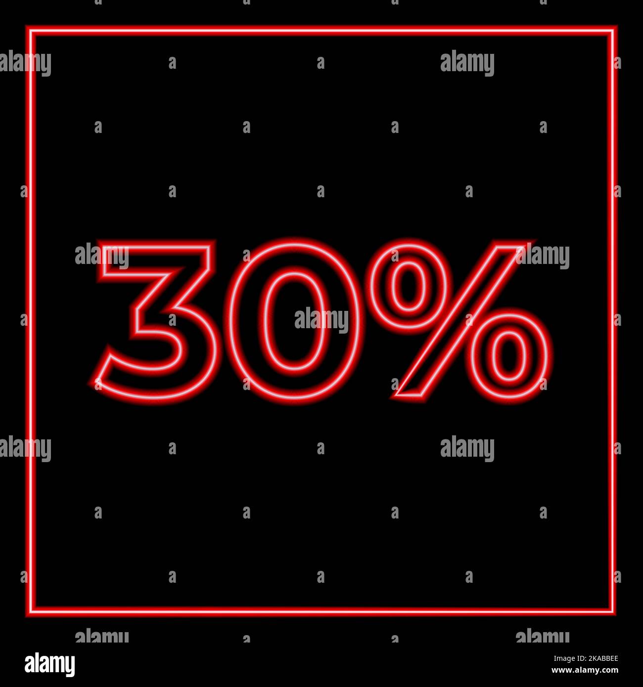 Neon red lettering thirty percent on a black background Stock Vector ...