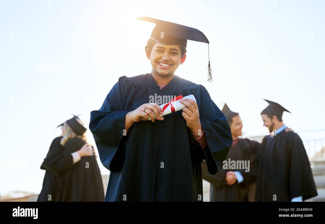 I cant wait to start my successful career. Portrait of a student ...