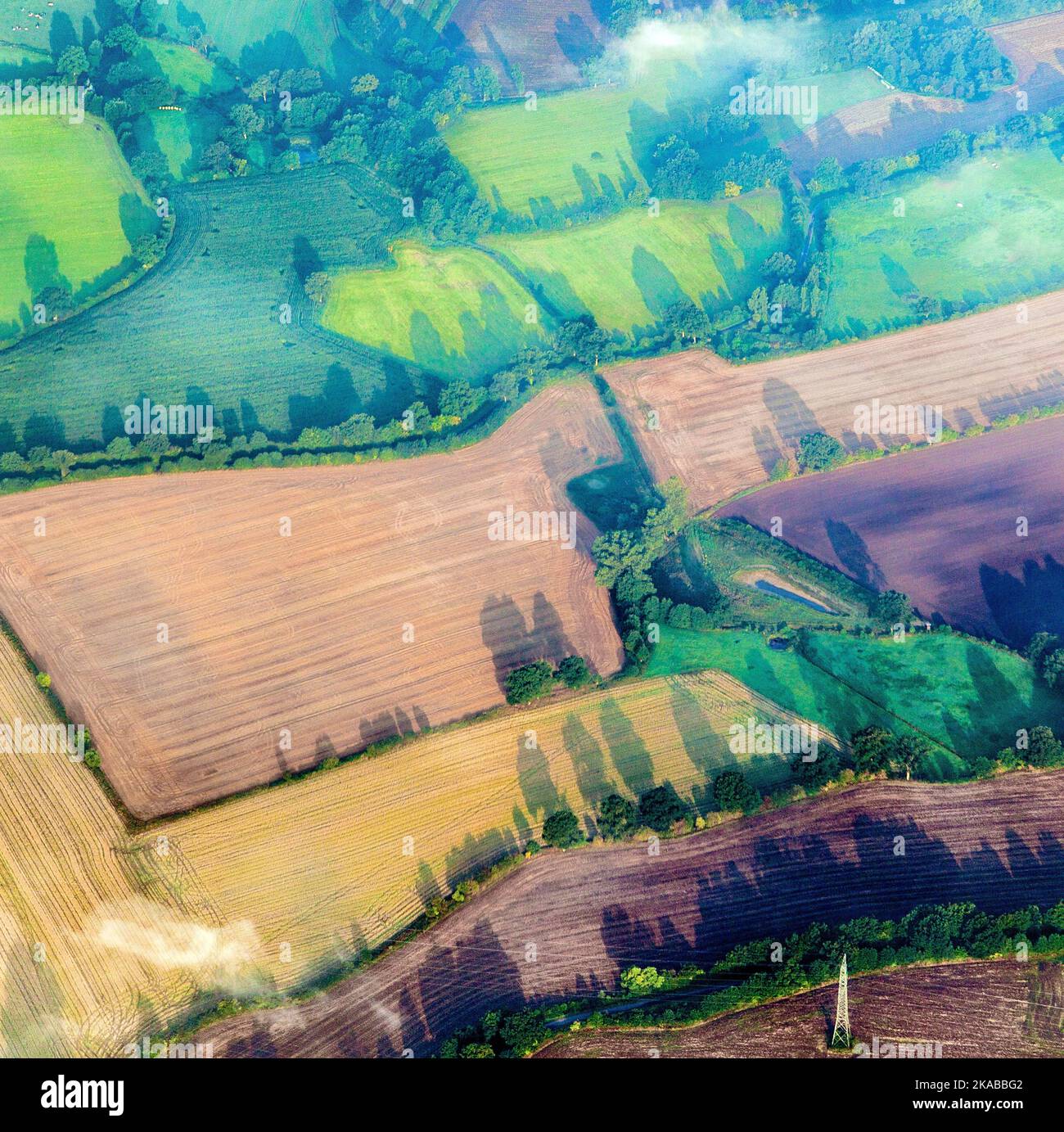 aerial view of green fields and slopes Stock Photo - Alamy